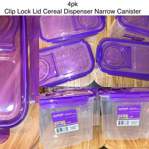 Sure Fresh | Kitchen | 4pk Sure Fresh Clip Lock Airtight Cereal ...